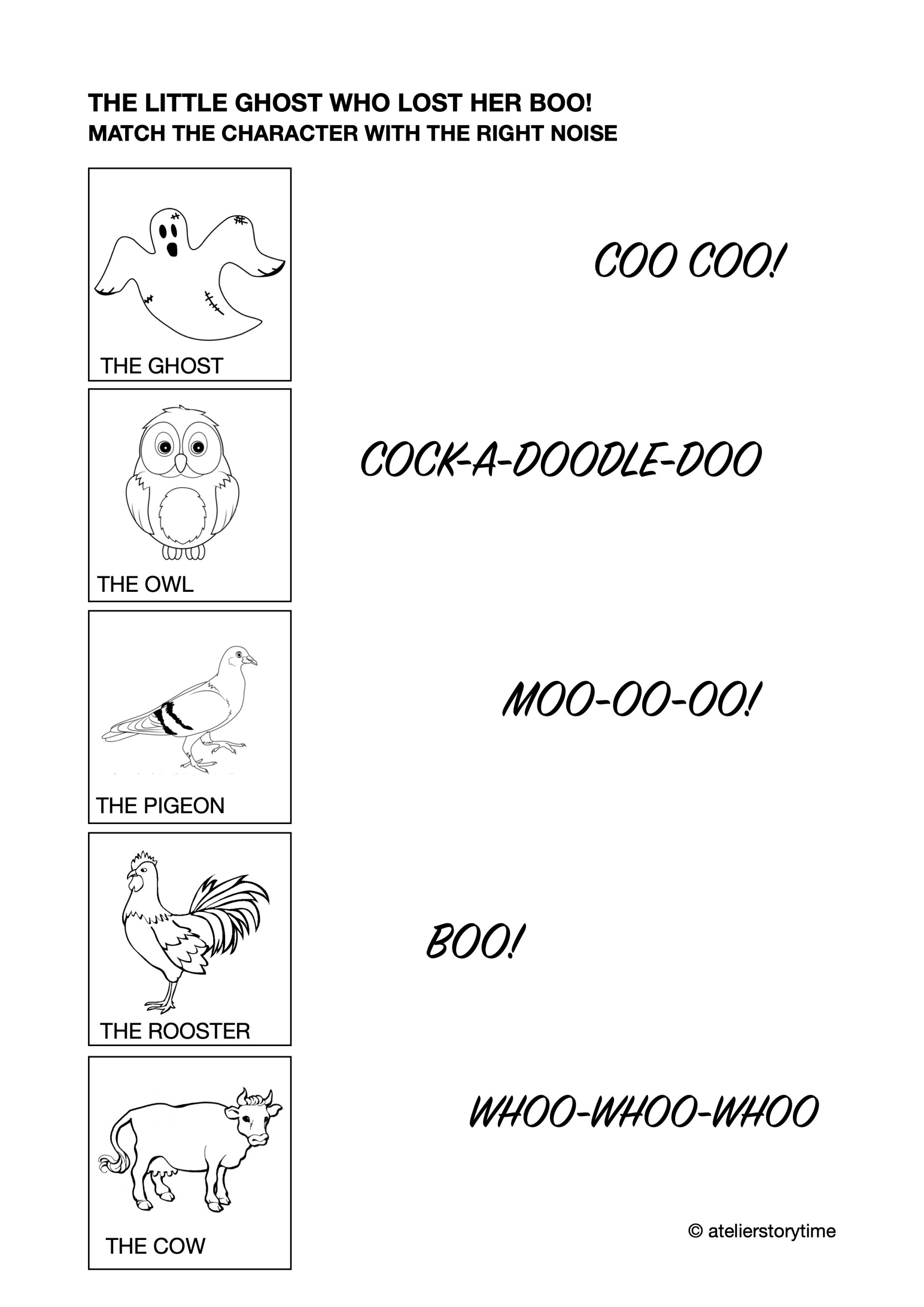 The Little Ghost Who Lost Her Boo-worksheet | atelierstorytime®